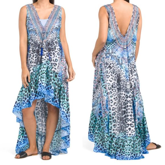 La Moda | Swim | True Colours By La Moda Hilow Frill Maxi Resort Dress ...